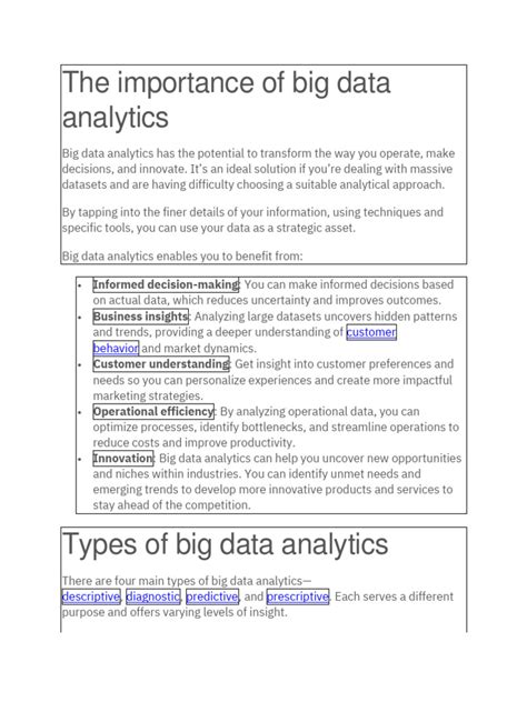 the importance of big data analytics pdf analytics big data