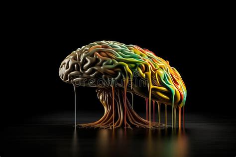 Creativity Concept With A Brain In Colors Generative Ai Stock Illustration Illustration Of