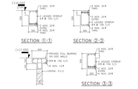 A Section Detail Of Beam Has Given In The Form Of Autocad Dwg Drawing File Download The Autocad