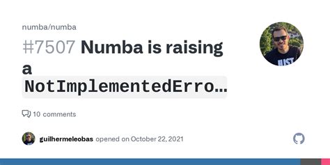 Numba Is Raising A NotImplementedError Instead Of The NumbaNotImplementedError Equivalent