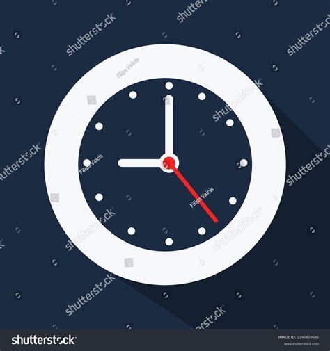 Circle White Clock Flat Style Timer Stock Vector Royalty Free 2240459685 Shutterstock