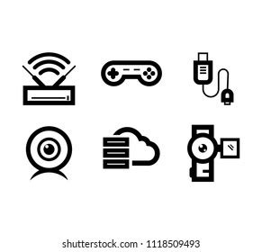 Technology Hardware Icons Set Vector Illustration Stock Vector Royalty