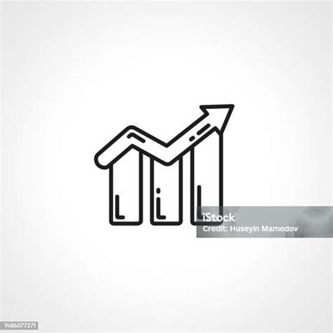 막대 차트 꺾은선형 아이콘입니다 성장하는 그래프 윤곽선 아이콘입니다 0명에 대한 스톡 벡터 아트 및 기타 이미지 0명 경제 그래프 Istock