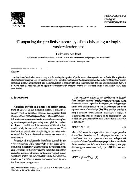 Pdf Comparing The Predictive Accuracy Of Models Using A Simple