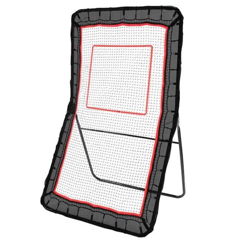 Vevor Lacrosse Rebounder 4 Ft X 7 Ft Volleyball Bounce Back Net With Target In Black