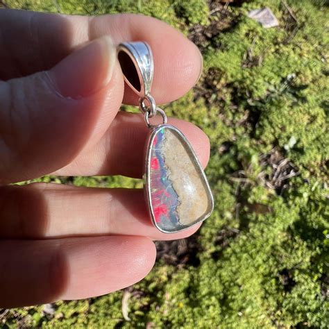 Idaho Spencer Opal Mine Sterling Silver Pendant Necklace Opal Jewelry