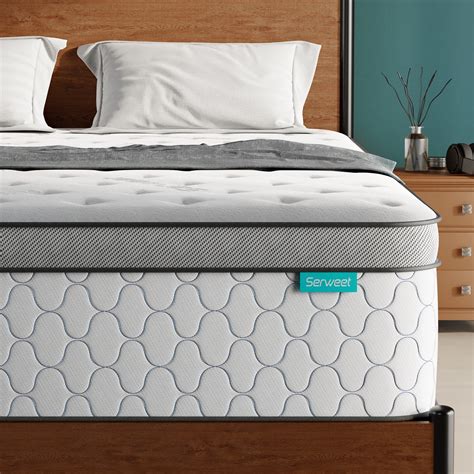 Serweet 8 Inch Gel Memory Foam Hybrid Queen Mattress Fiberglass Free