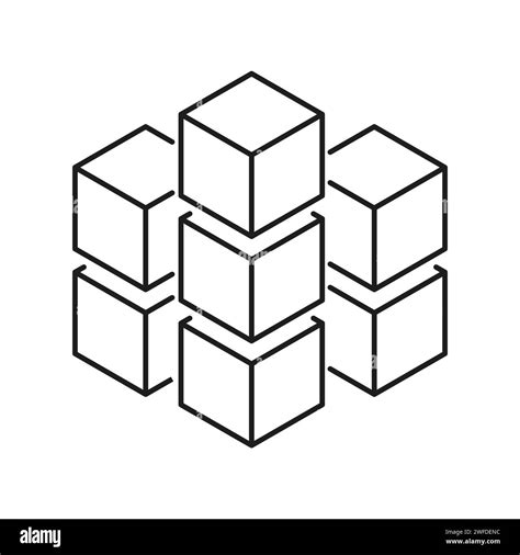 Blockchain Icon Block Chain Technology Vector Illustration Stock