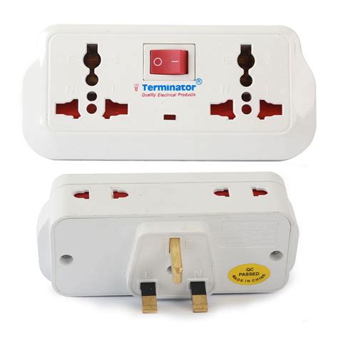 Multi Adaptor Universal 3 Pin Flat With Switch 2 Way 3 Pin Spocket 2