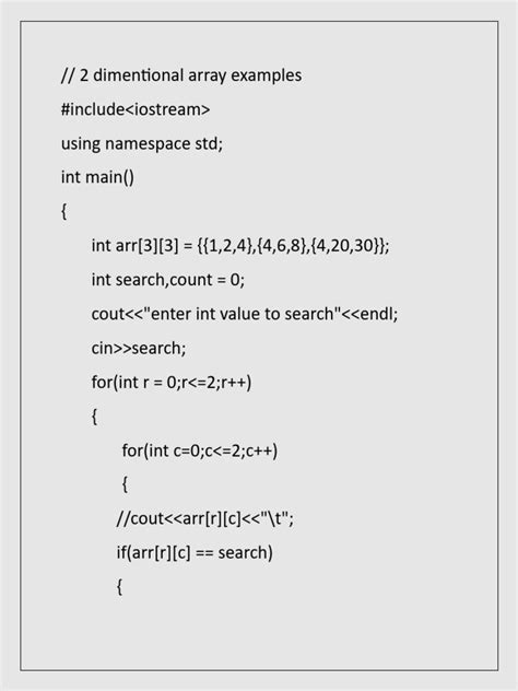 2 Dimentional Array Examples Pf Pdf