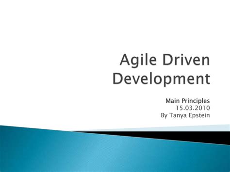 Agile Driven Development Main Principles Ppt