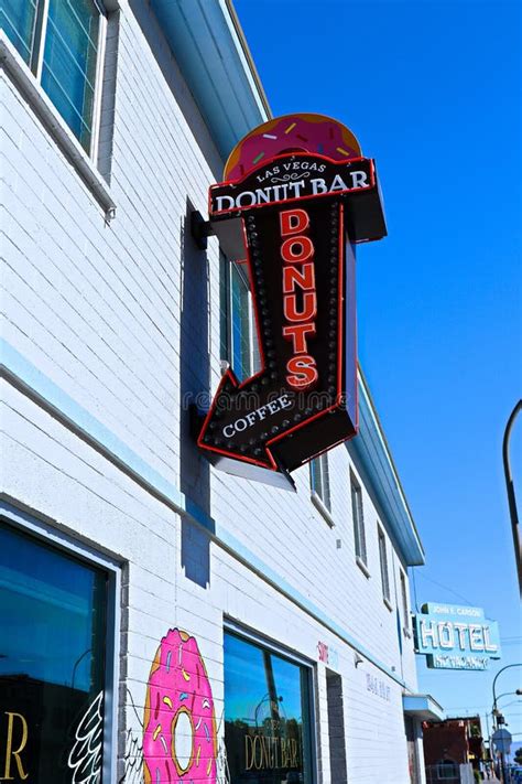 Donut Stangen Las Vegassignage Und Logo Redaktionelles Bild Bild