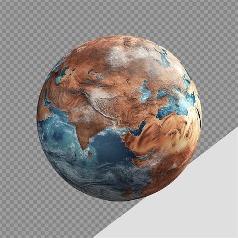 투명한 배경에 고립 된 지구 Png 행성 프리미엄 Psd 파일