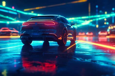 고급 Ai 및 센서로 자율주행차를 더 안전하고 더 빠르고 효율적으로 만듭니다 프리미엄 사진