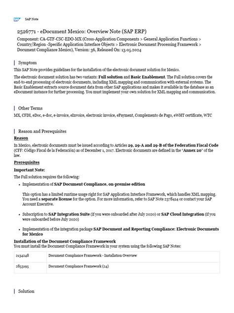 2526771 edocument mexico overview note sap erp download free pdf