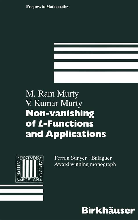 Non Vanishing Of L Functions And Applications Progress In Mathematics Murty Ram M Ram