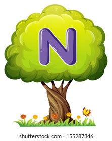 Illustration Tree Letter N On White Stock Vector Royalty Free 155287346 Shutterstock