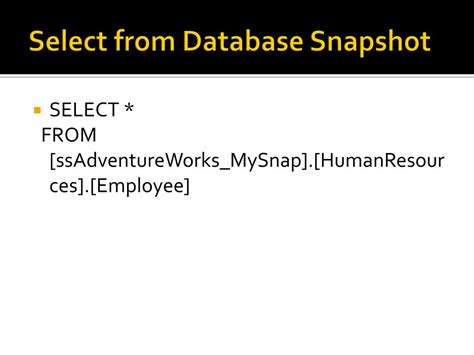 Ppt Database Snapshots Powerpoint Presentation Free Download Id