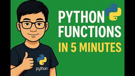 Python Functions Explained In 5 Minutes Beginner Tutorial Youtube