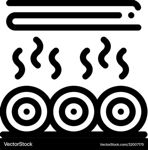 Wood Trunk Drying Icon Outline Royalty Free Vector Image