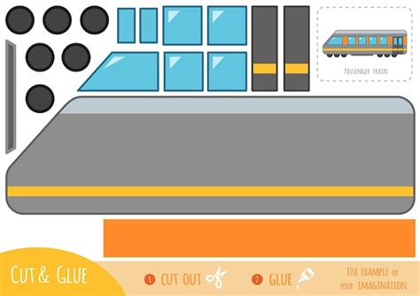어린이를 위한 교육 종이 게임 여객 열차 프리미엄 벡터