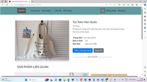 Website Mvc Core đơn Giản Quản Lý Bán Hàng Túi Xách Full