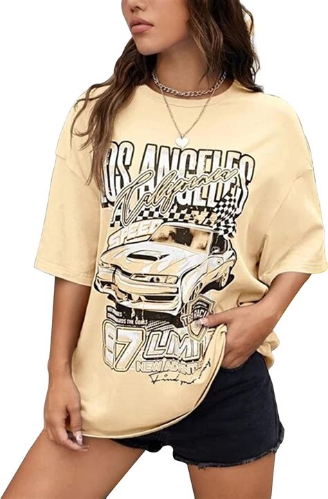 Missactiver Womens Oversized Graphic Print T Shirt Cartoon Drop
