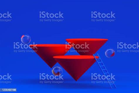 3d 비행 빈 콘 모양 제품 스탠드 플랫폼 계단 연단 그림자에 대한 스톡 사진 및 기타 이미지 그림자 받침대 0명