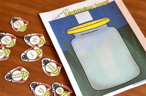 Counting Lightning Bugs Free Printable Preschool Math Activity Math