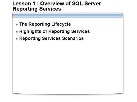 Module 1 Introduction To Sql Server Reporting Services