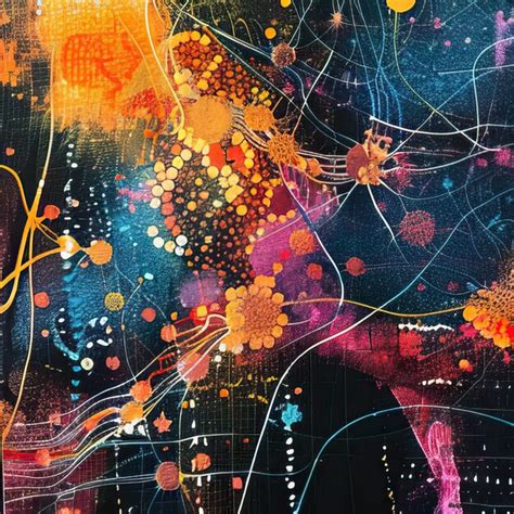 Abstract Representation Of An Ai Neural Network With Intr Background