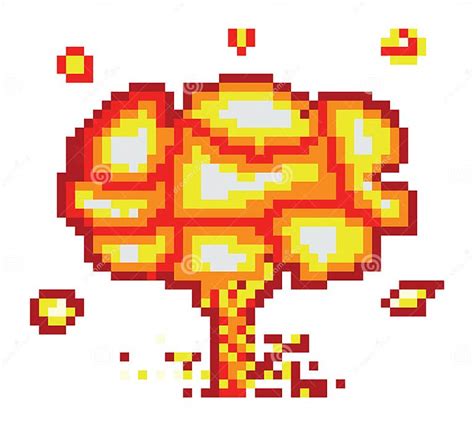 Explosion Pixel Art, Video Game Explosion Animation Flame Pixel Art ...