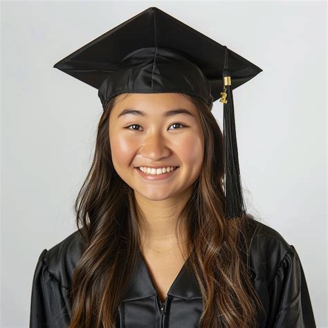Premium Photo Young Female University Student In Graduation Hat