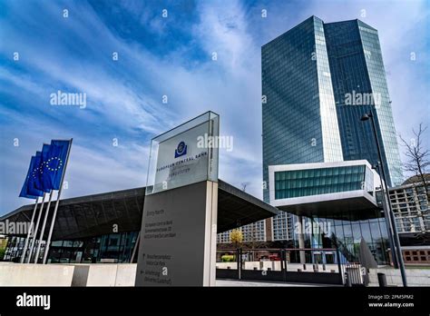 European Central Bank Building Ecb In Frankfurt Am Main Skyline
