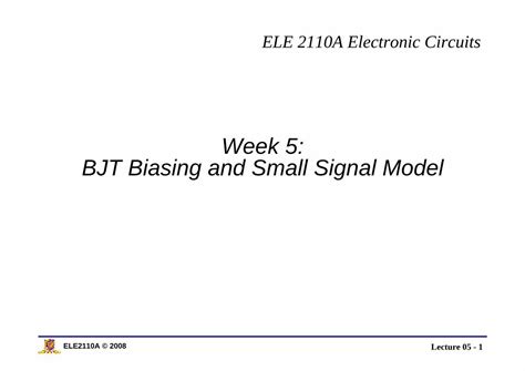 Pdf Bjt Biasing And Small Signals Dokumentips
