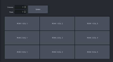 Dynamics Rows And Column Control In Dashboard Facility Control