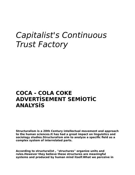 Solution Coca Cola Advertisement Semiotic Analysis Structuralism