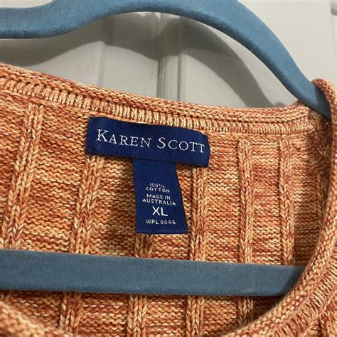 Orange Cable Knit Sweater 100 Cotton Size Depop