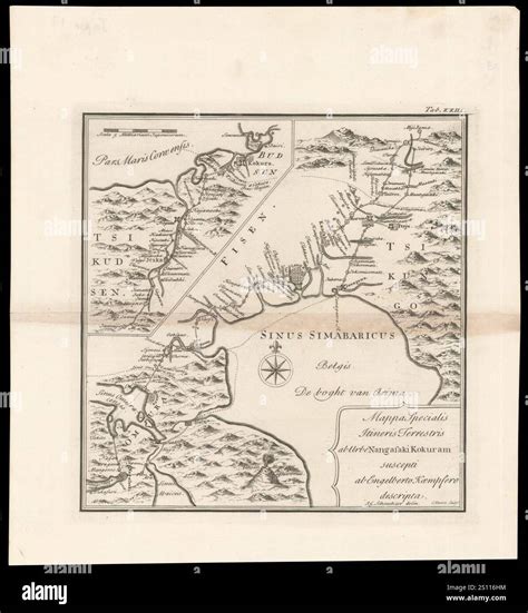Engelbert Kaempfer Mappa Specialis Itineris Terrestris Ab Urbe