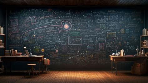 Premium Ai Image Chalkboard With Physics Class Background Premium Ai Image Chalkboard With Physics Class Background