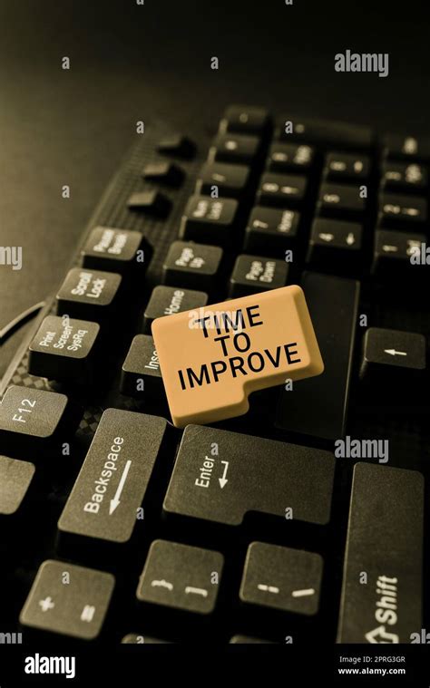 Hand Writing Sign Time To Improve Business Idea Telling Someone To