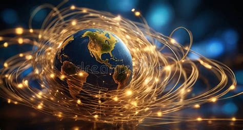 Digital World Globe Spiraling Out Of Control Depicting The Extreme Speed Of Global Networks