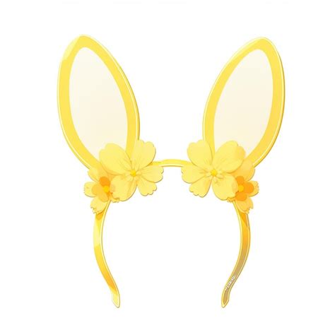 Illustration Bunny Easter Ear In Yellow Premium Ai Generated Image