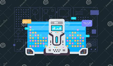 Machine Learning Algorithm Artificial Intelligence Flat Line Vector