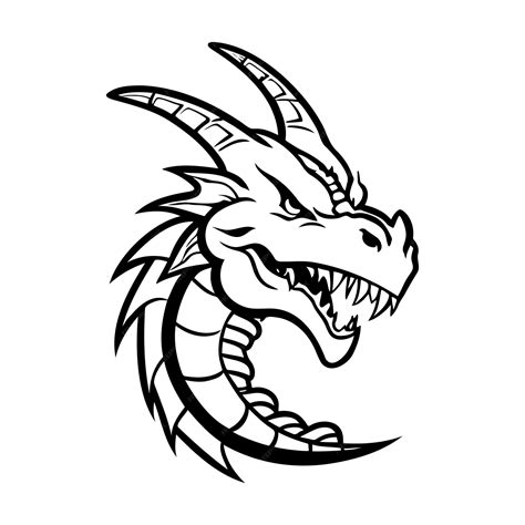 Black And White Dragon Head