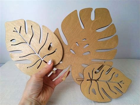 Monstera Leaf Boho Wall Decor Leaf Wood Wall Art Monstera Wall Art