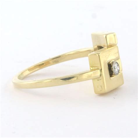 Ring With Diamonds 14k Yellow Gold For Sale At 1stdibs