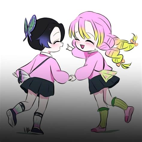 Shinobu And Mitsuri Icon Dibujos Dibujos Japoneses Mejores Amigas Anime