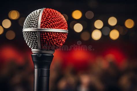 Professional Microphone With Elegant Bokeh Background And Copy Space
