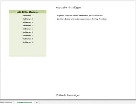Mit Excel Einen Medikationsplan Erstellen